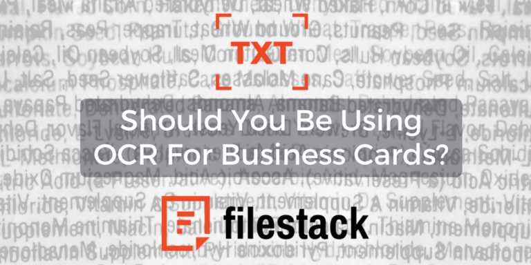 Should You Be Using OCR For Your Business Cards?